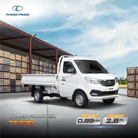 Xe tải Thaco Frontier TF230 - Thùng mui bạt - tải trọng 990Kg