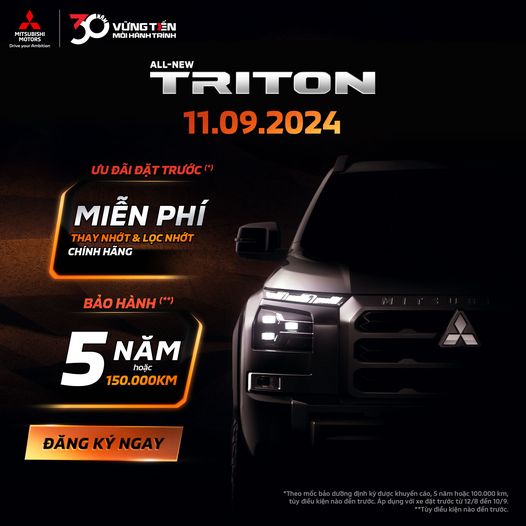 ALL-NEW MITSUBISHI TRITON CHUẨN BỊ RA MẮT NGÀY 11/09/2024