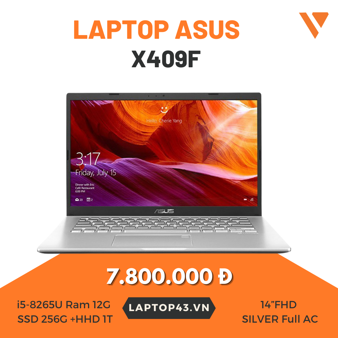 ASUS X409F i5-8265U Ram 12G SSD 256G +HHD 1T 14”FHD SILVER chỉ từ 7 ...