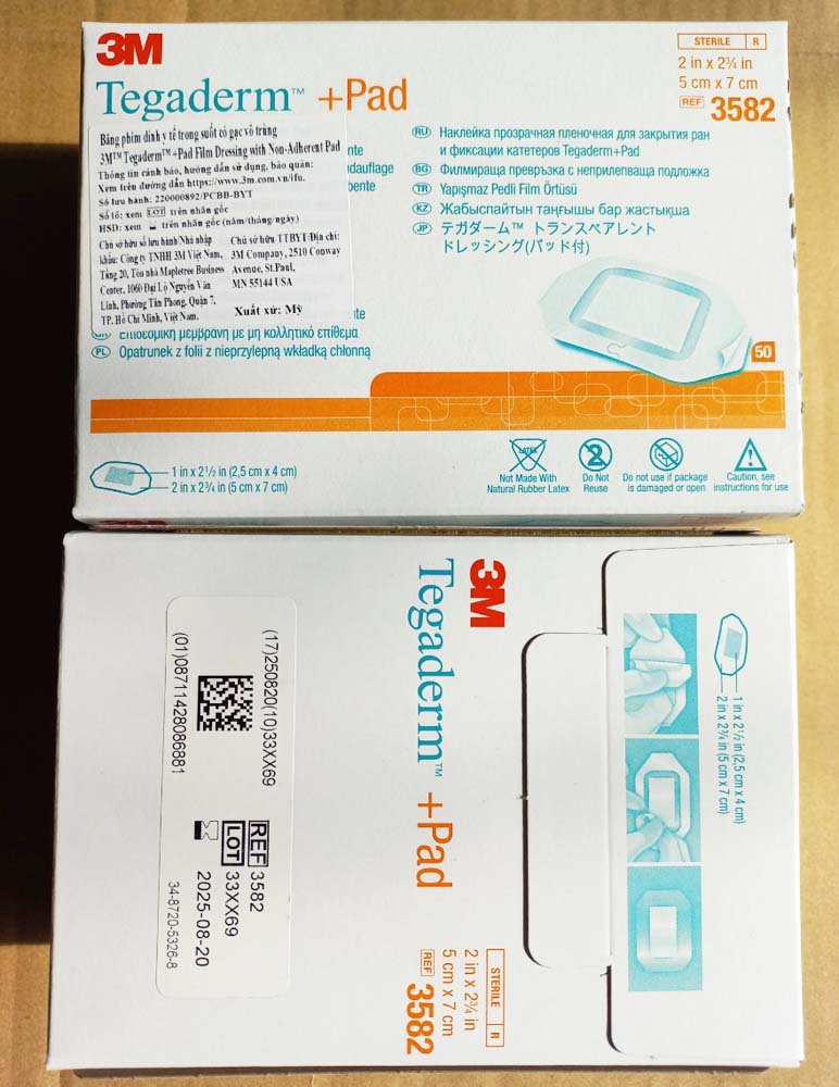 Băng phim dính y tế trong suốt có gạc vô trùng 3M Tegaderm Pad 3582