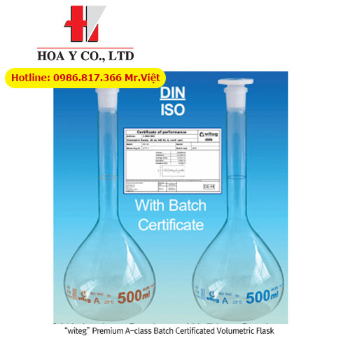 Bình định mức A-class, Witeg, 5ml - 5000ml (volumetric flask)