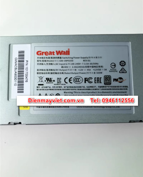 Bộ nguồn Great Wall mới GW-CRPS550N/550N2C/GW-CRPS550/550B/GW-CRPS800 ...