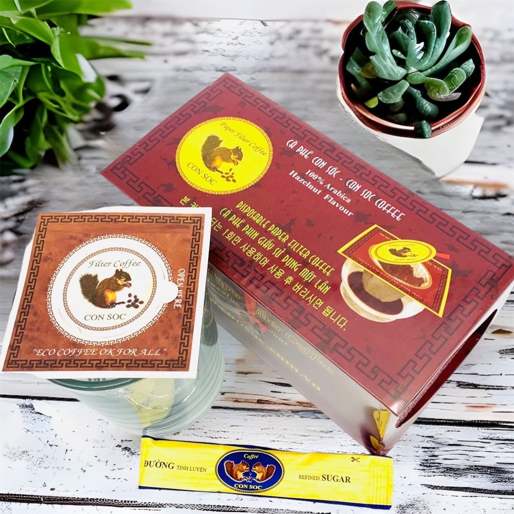 Disposable Paper Filter Con Soc Coffee Hazelnut Flavour