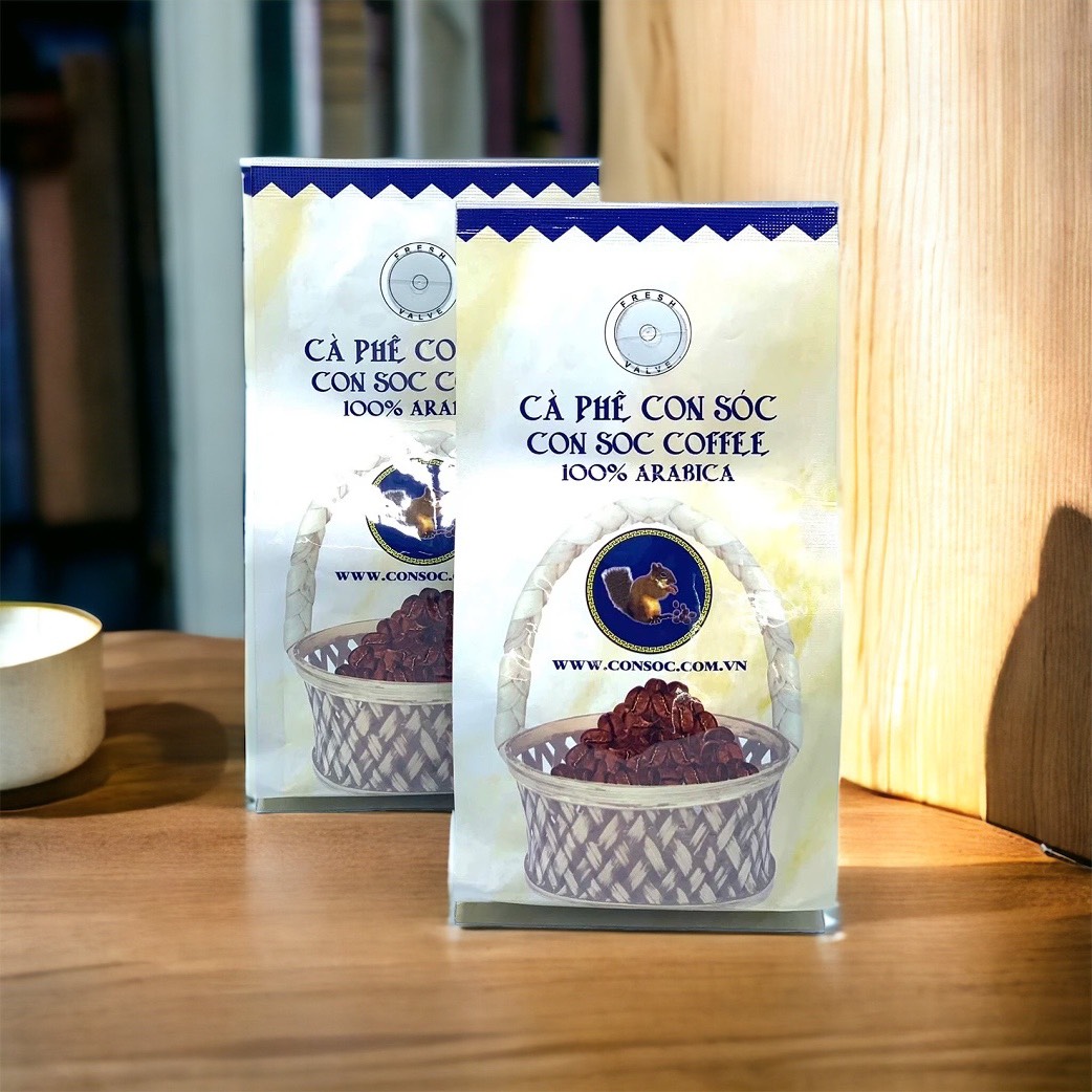 Cà phê hạt Con Sóc Arabica| Cafe Arabica Con Soc - 200gram| Con Soc Bean