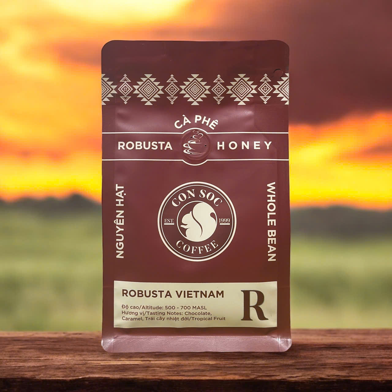 Cà phê hạt Robusta - 200gr| Con Soc Robusta Coffee Bean| Cafe Con Sóc ...