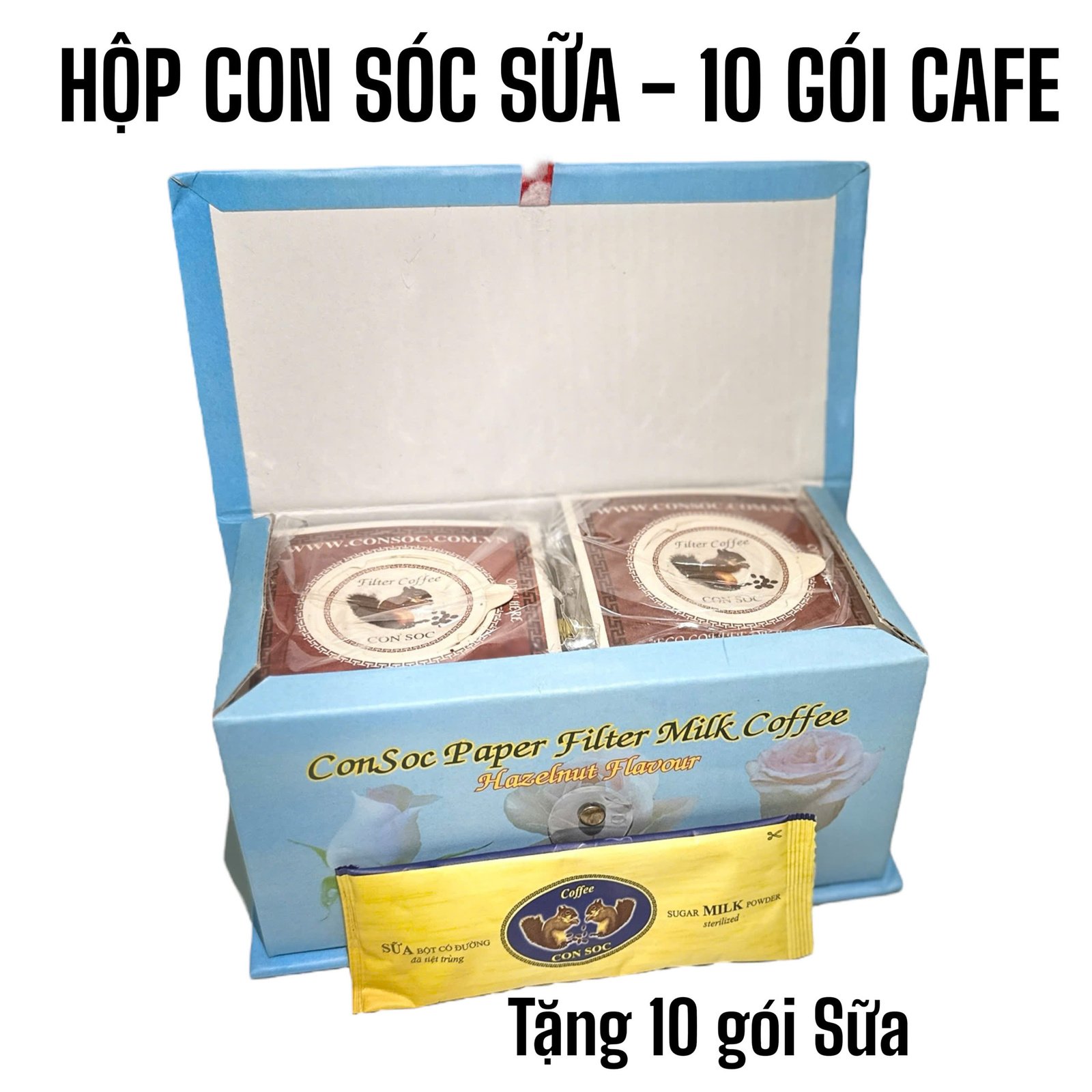 Cà phê CON SÓC phin lọc SỮA| Cà phê CON SÓC màu Trắng