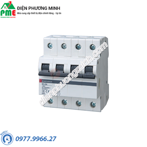 Cầu dao tự động MCB Mitsubishi BH-D6 4P 10A C N