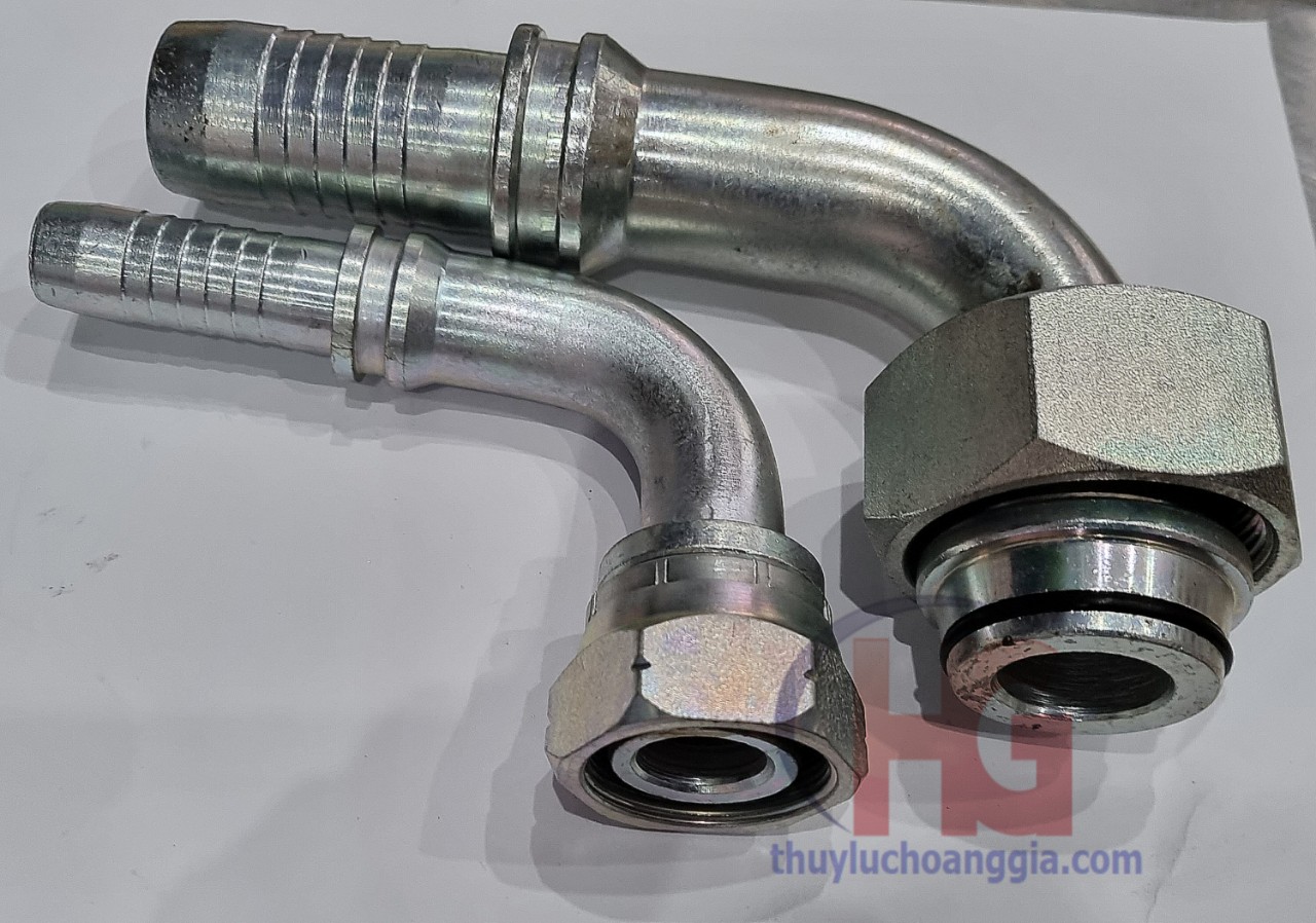 ĐẦU NỐI ỐNG THỦY LỰC HỆ REN CÔN LỒI 24 ĐỘ (CONG 90 ĐỘ)