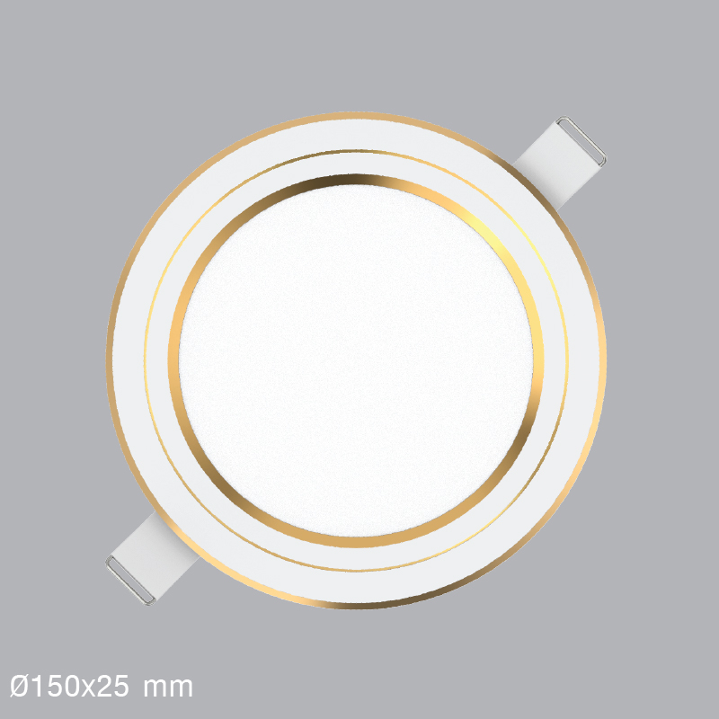 Đèn Led Panel Tròn Âm Trần RPL 12W viền vàng