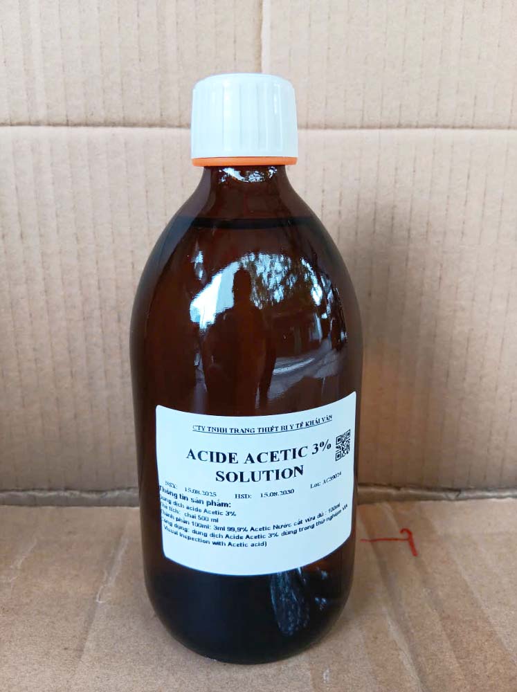 Dung dịch Acid Acetic 3% 500ml (chai thủy tinh)