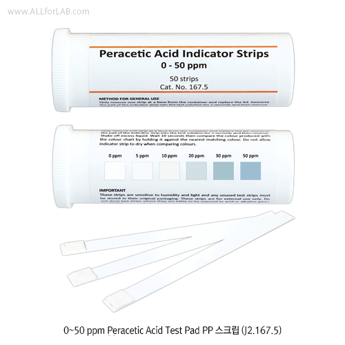 Giấy test nồng độ PAA (Peracetic Acid), Johnson, 0-50ppm, 100/hộp