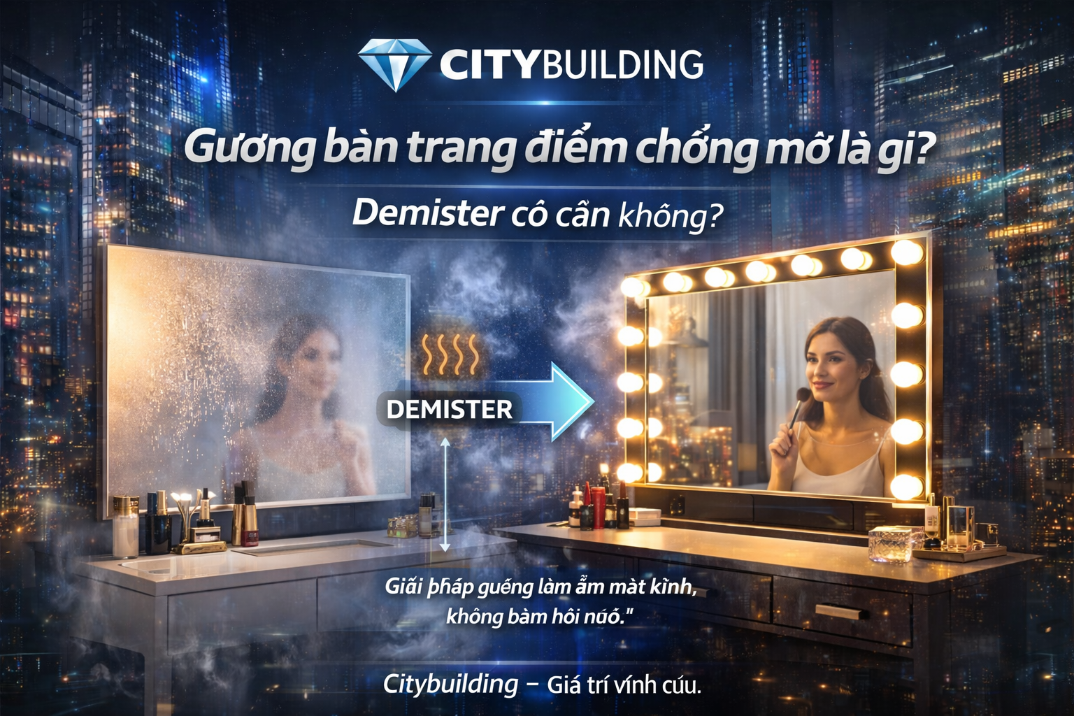 🔹 Gương bàn trang điểm chống mờ là gì? Khi nào cần Demister? | Citybuilding