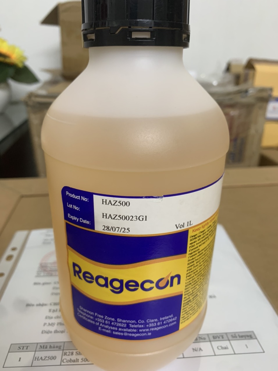 HAZ500 Reagecon Chuẩn màu Platinum-Cobalt (Hazen) 500 Colour Standard