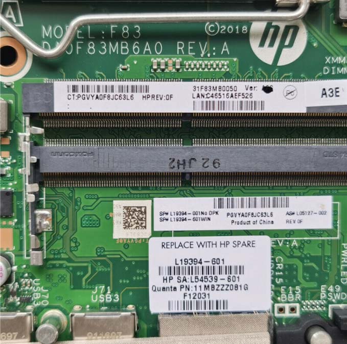Mainboard HP EliteDesk 800 G4 DM L19394-601 DA0F83MB6A0