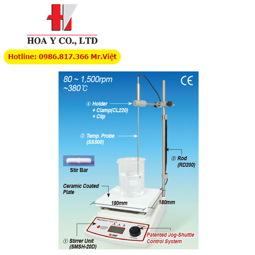 Máy gia nhiệt khuấy từ kỹ thuật số Scilab MSH-30D Set