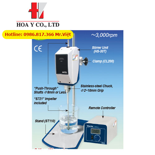 Máy khuấy đũa phòng thí nghiệm, kỹ thuật số, remote controlled, Daihan HS-30T & HS-100T