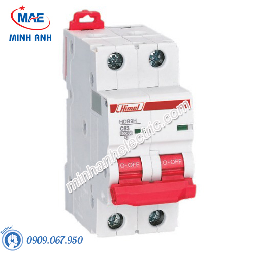 MCB 2P 80A 10kA - Model HDB2H2C80