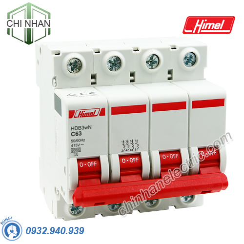 MCB 4P 63A 6KA - HDB3WN4C63 - Himel