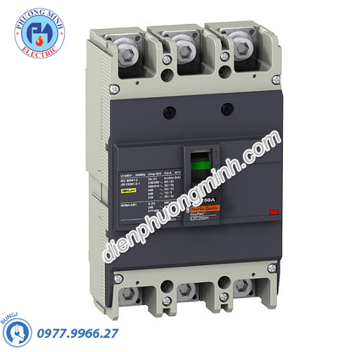 MCCB Type F 3P 100A 18kA 415VAC - Model EZC250F3100