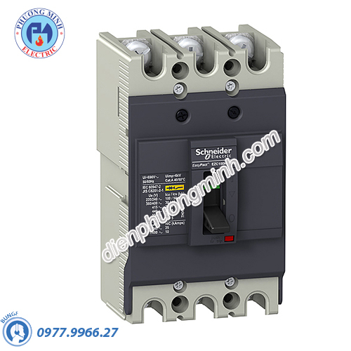 MCCB Type H 3P 60A 30kA 415VAC - Model EZC100H3060