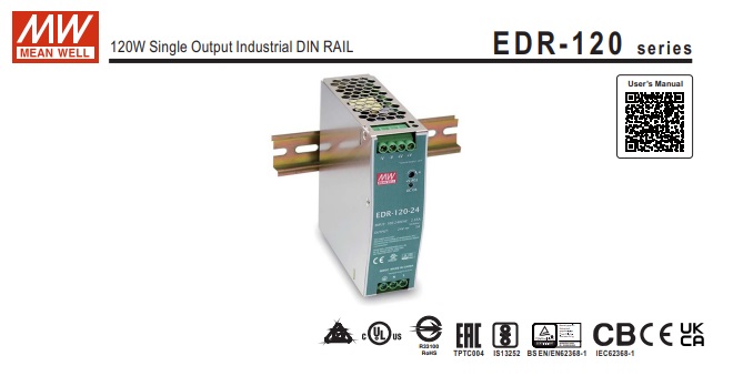 Nguồn MEAN WELL EDR-120-12, EDR-120-24, EDR-120-48