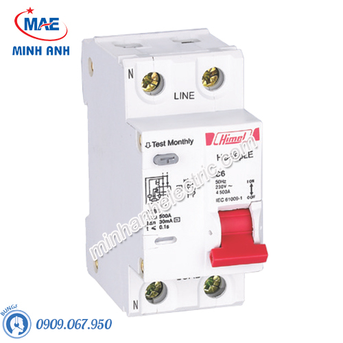 RCBO 1P+N 40A 30mA 4.5kA - Model HDB6PLEC40