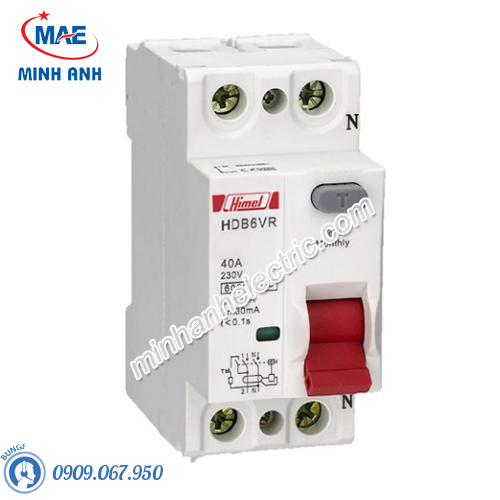 RCCB 2P 40A 30mA - Model HDB6VR240SC