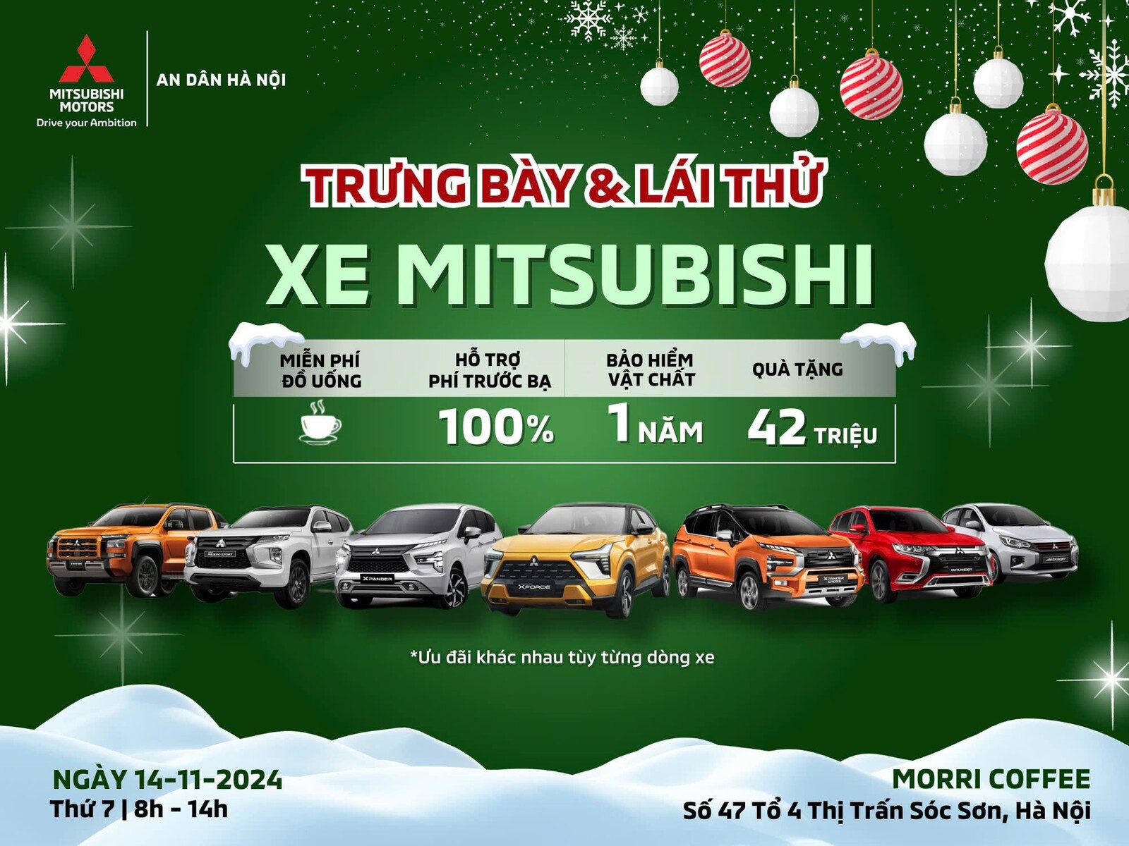 SỰ KIỆN TRƯNG BÀY & LÁI THỬ XE MITSUBISHI TẠI MORRI CAFFE - SÓC SƠN ...