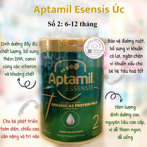 Sữa Aptamil Essensis Organic A2 Protein Số 2 900gr 🇦🇺