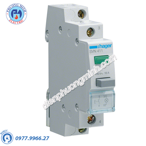Timer 24h Hager - Model SVN411 dòng Push Button