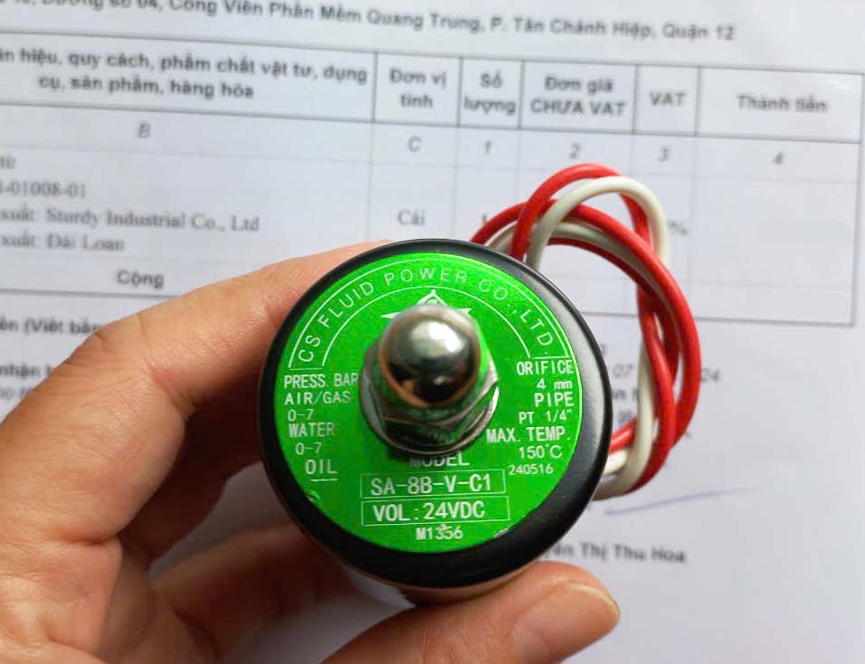 Van điện từ SA-8B 24V, Code: 008-01001-01 (Model: SA-8B-V-C1)