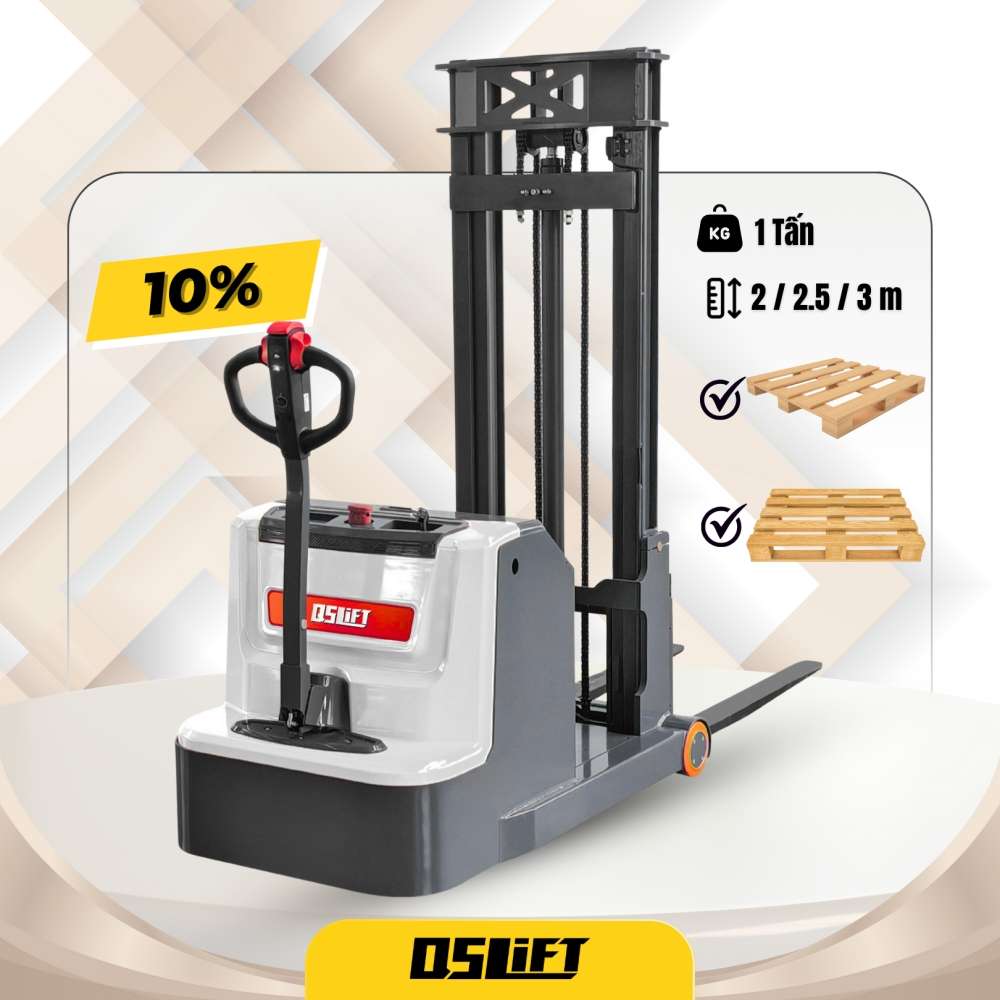 Xe Nâng Stacker Có Đối Trọng - Xe Nâng Điện Đối Trọng Mini 1 Tấn