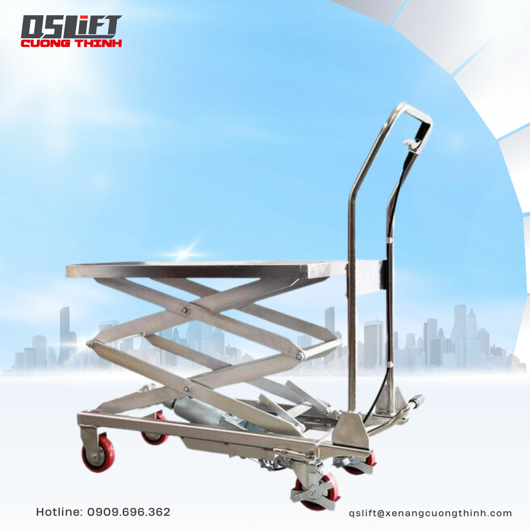 Xe nâng mặt bàn Inox 350kg | Noblelift TFD35S