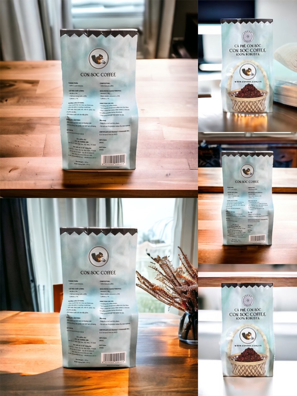 Cà phê hạt Robusta - 200gr| Con Soc Robusta Coffee Bean| Cafe Con Sóc ...